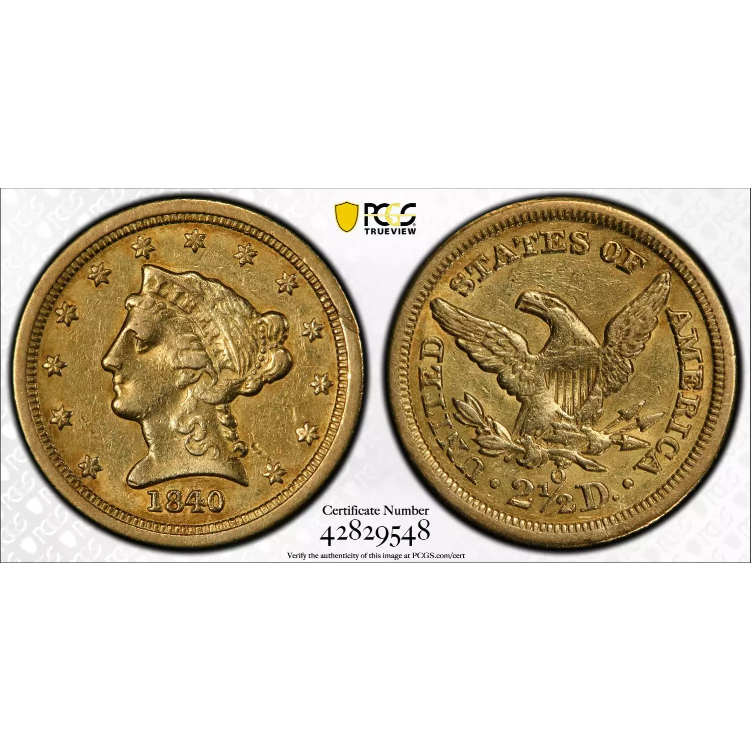 1840-NEW ORLEANS $2.50 Gold Liberty Head Quarter Eagle PCGS XF-45 ...