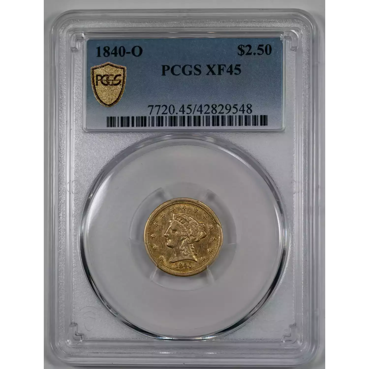 1840-NEW ORLEANS $2.50 Gold Liberty Head Quarter Eagle PCGS XF-45 ...