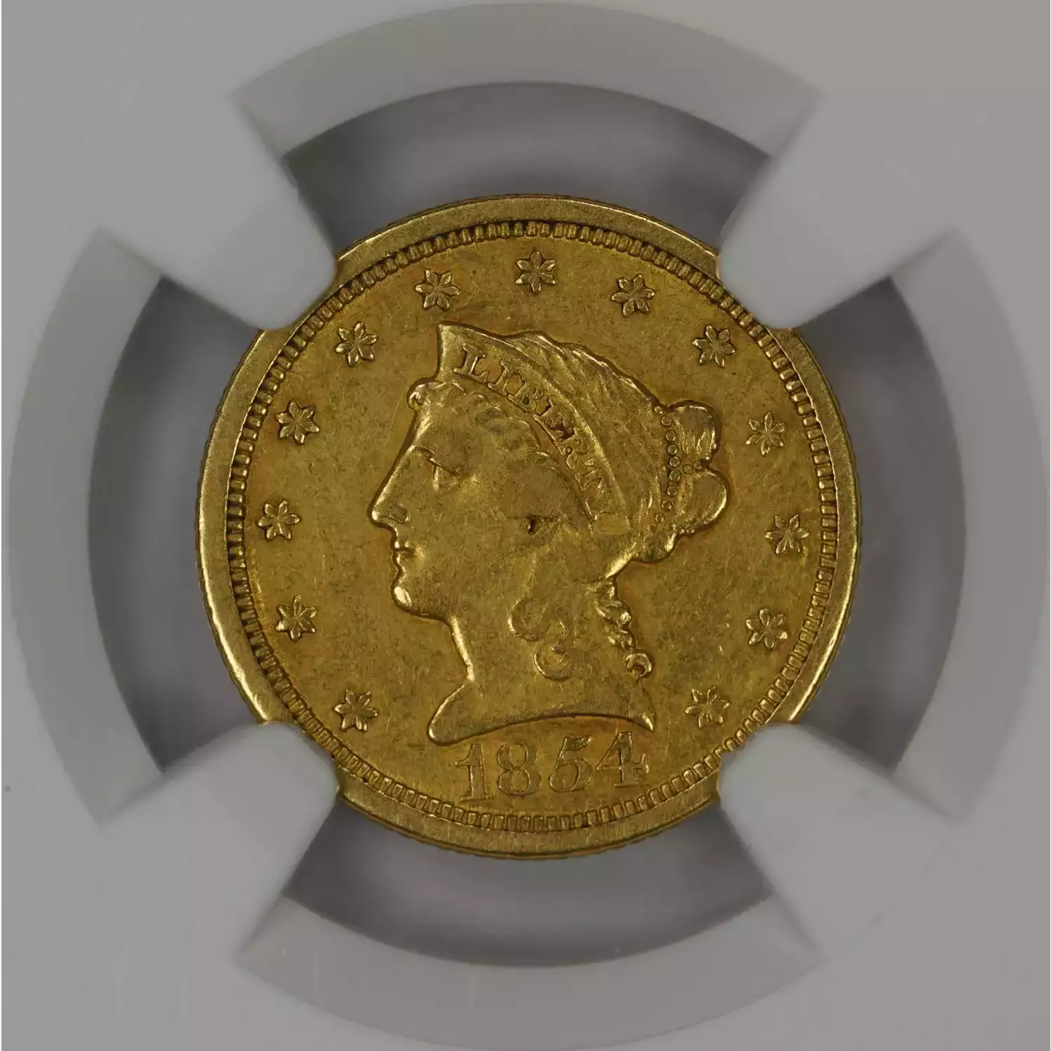 1854-NEW ORLEANS $2.50 Gold Liberty Head Quarter Eagle NGC AU-50 - Kearney Coin Center