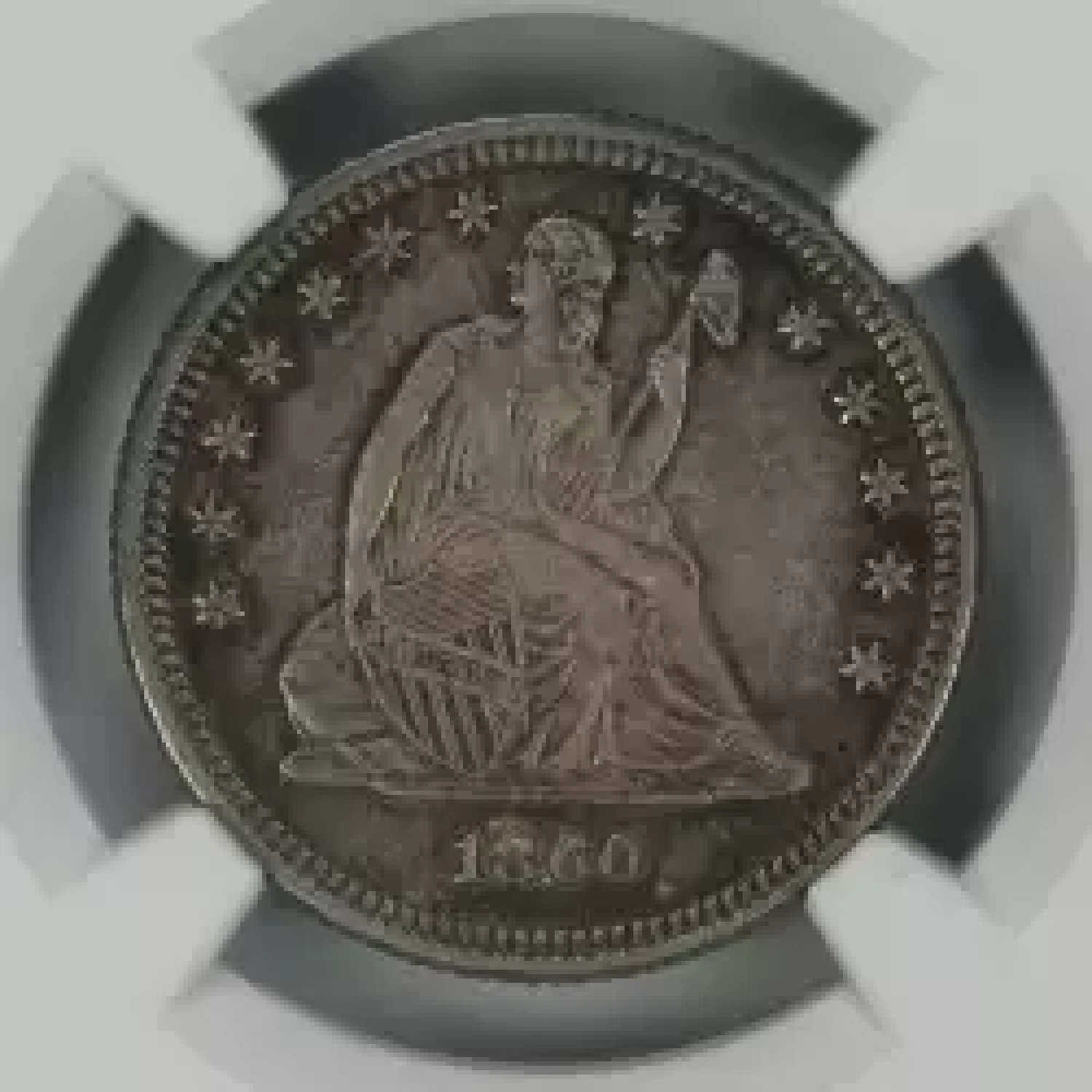 1860-PHILADELPHIA Seated Liberty Quarter NGC AU-58 - Kearney Coin Center