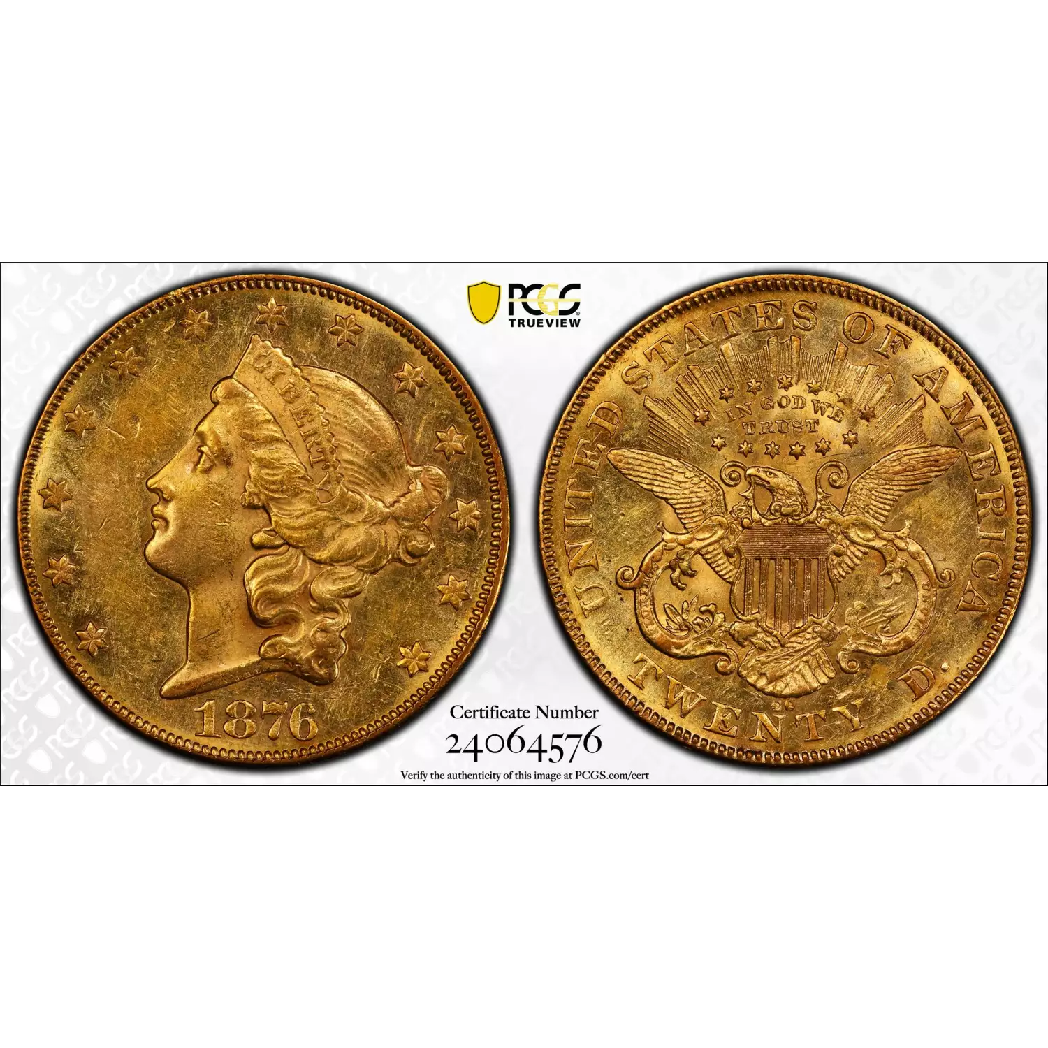 1876-CARSON CITY PCGS AU-58 - Kearney Coin Center