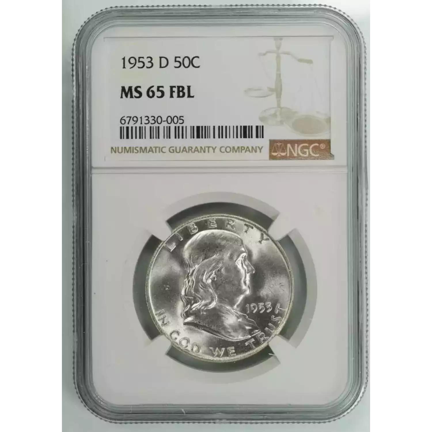 1953-DENVER Half Dollars Franklin NGC MS-65 FBL - Kearney Coin Center