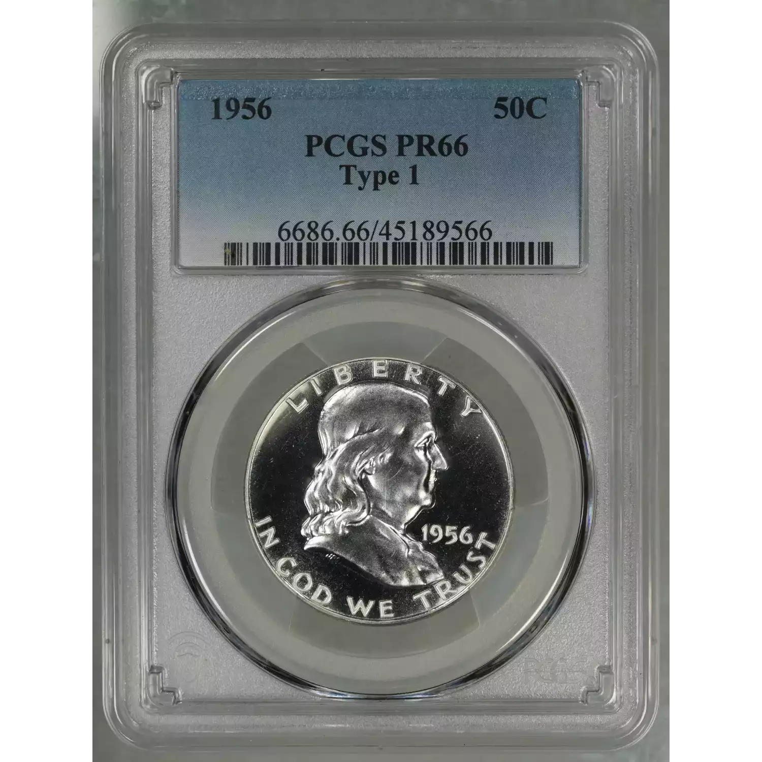 1956-PHILADELPHIA Half Dollars Franklin PCGS PR-66 Type 1 - Kearney ...